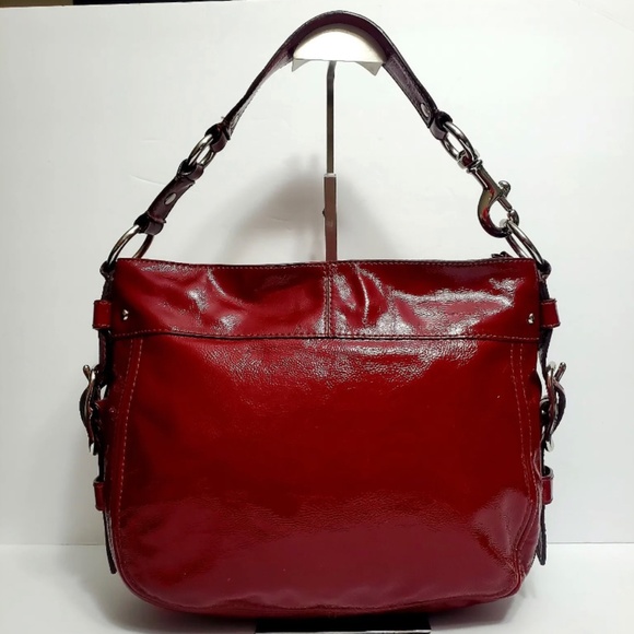 Coach | Bags | Coach Zoe Red Medium Patent Leather Tote Bag Purse F2735 ...